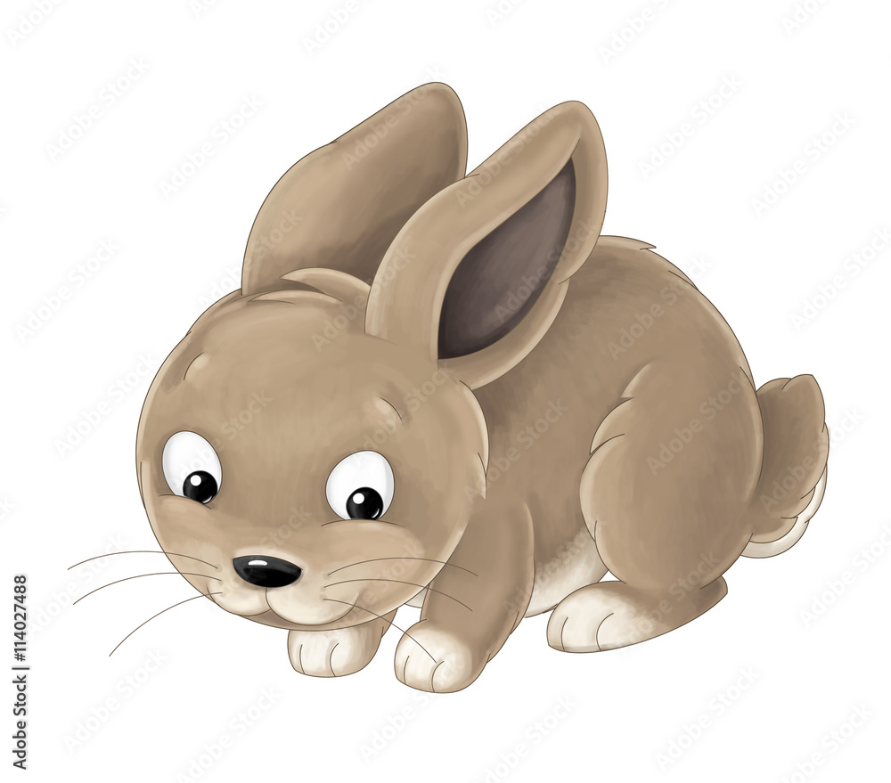 Cartoon rabbit - painted style good for fairy tale - isolated ...