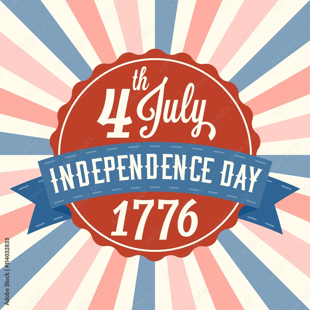 independence day of america with sunburst background, american colour ...