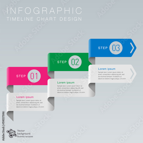 Infographic Vector Background 3-Step Process Stock Vector | Adobe Stock
