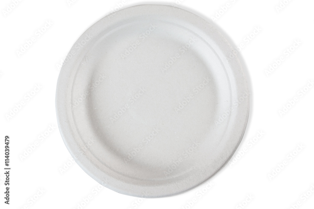 Paper plate isolated on white background with clipping path Stock Photo ...
