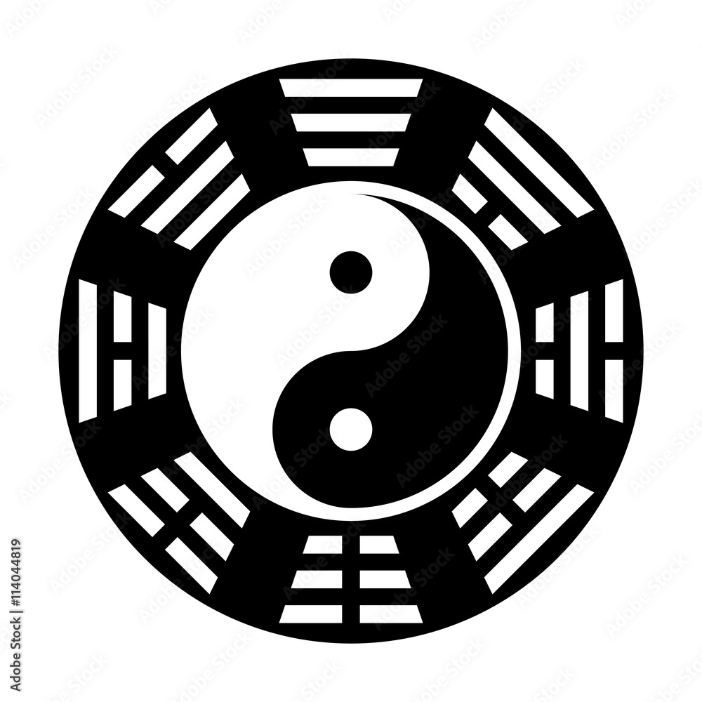 Yin and yang symbol. Modern yin-yang symbol isolated on white ...