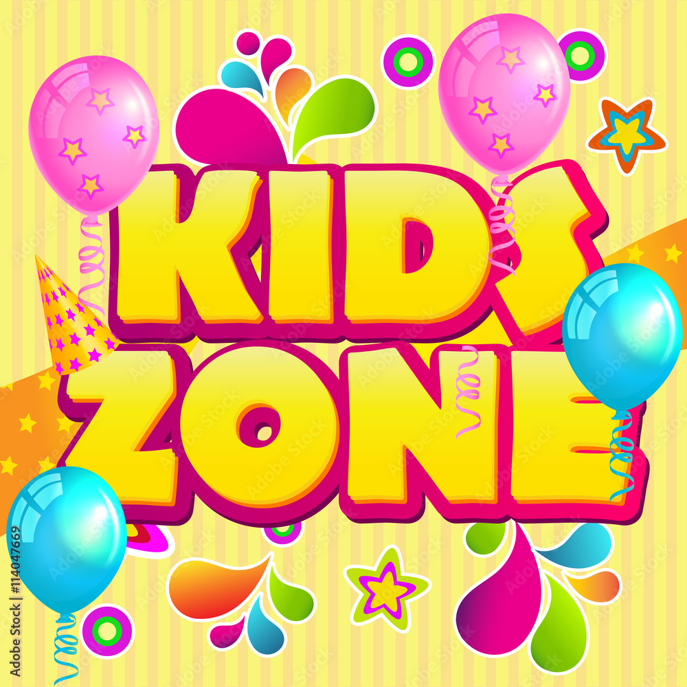 Kids Zone Banner Design. Children Playground Zone. Playground School ...