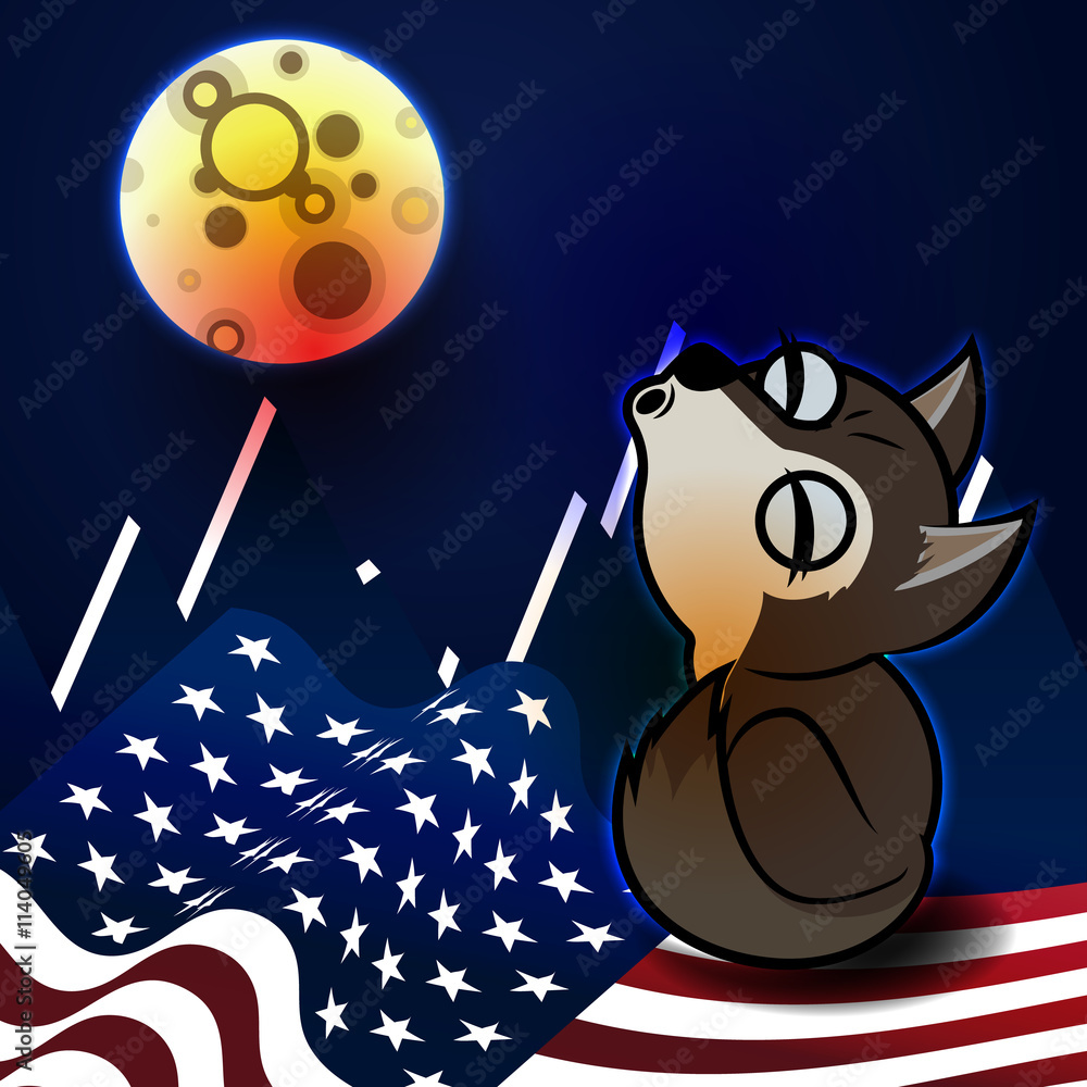 Wolf howling cartoon Stock Vector | Adobe Stock