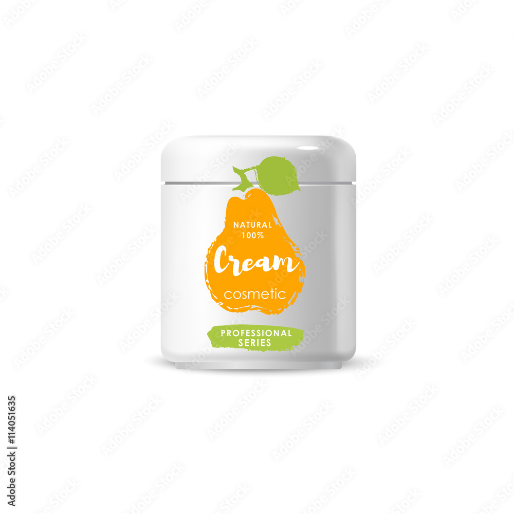 Handmade organic cosmetic brand of cream vector packaging template ...
