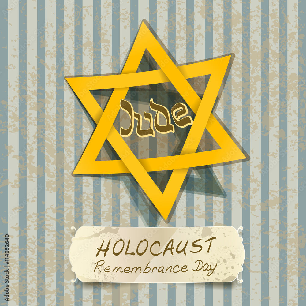 Poster holocaust remembrance day illustration with Star of David – Wall ...