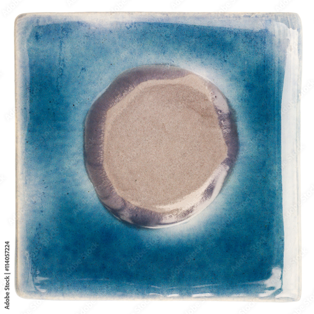 Handmade glazed ceramic tile Stock Photo | Adobe Stock
