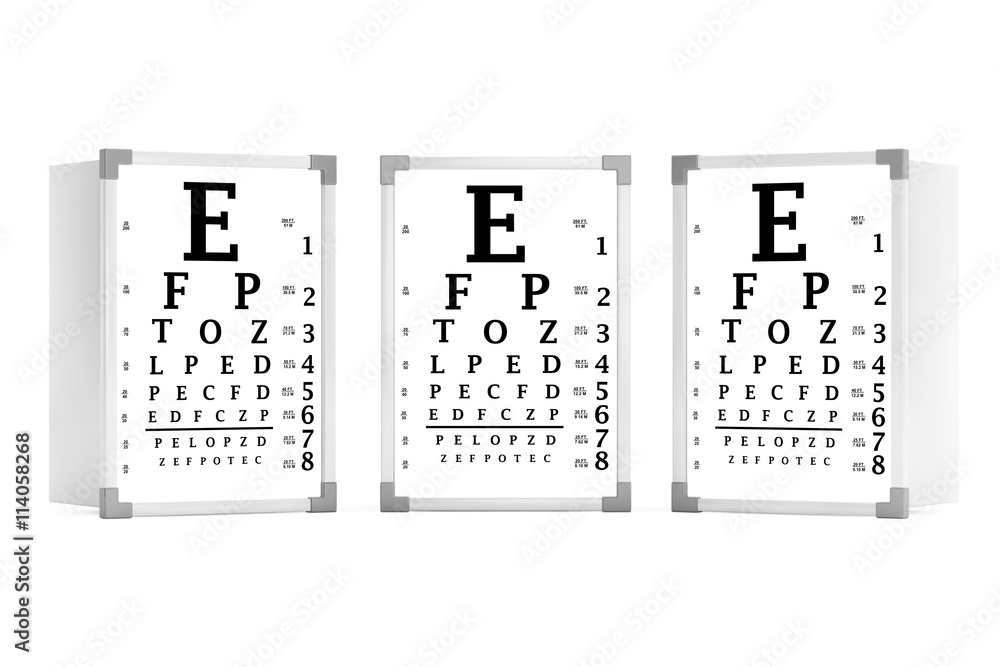 Snellen Eye Chart Test Boxes. 3d Rendering Stock Illustration | Adobe Stock