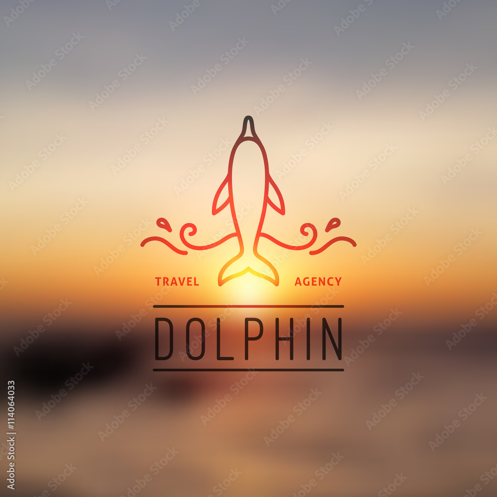 logo of dolphin and waves Stock Vector | Adobe Stock