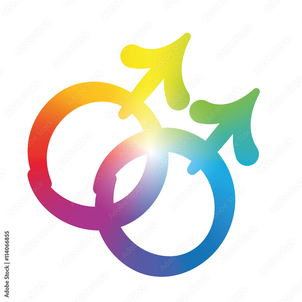 Gay love symbol - rainbow gradient colored logo, pleasant rounded ...
