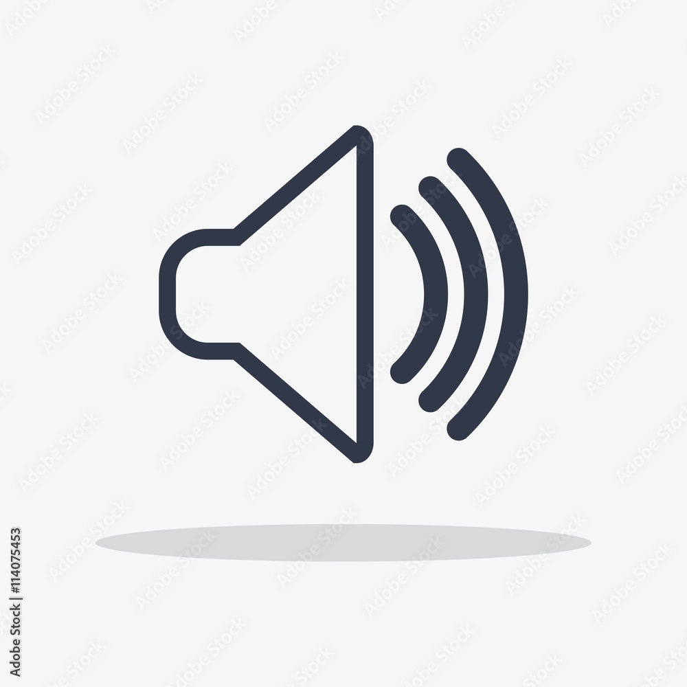 Audio speaker volume icon black. Cartoon flat vector illustration ...