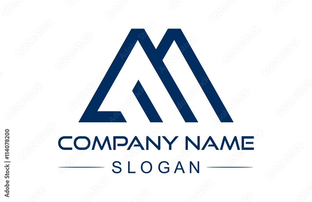 Letter M line logo Stock Vector | Adobe Stock