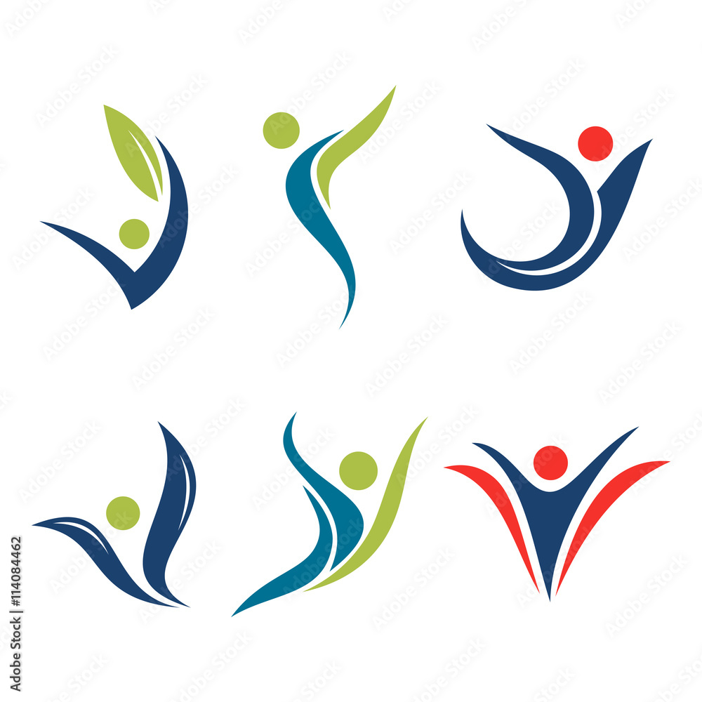 Abstract Human Spirit Symbol Collection Set Stock Vector | Adobe Stock