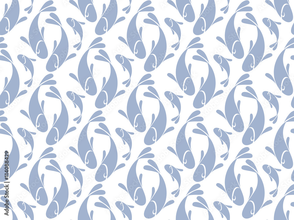 elegant shape fish repeating pattern. vector illustration of sea Stock ...