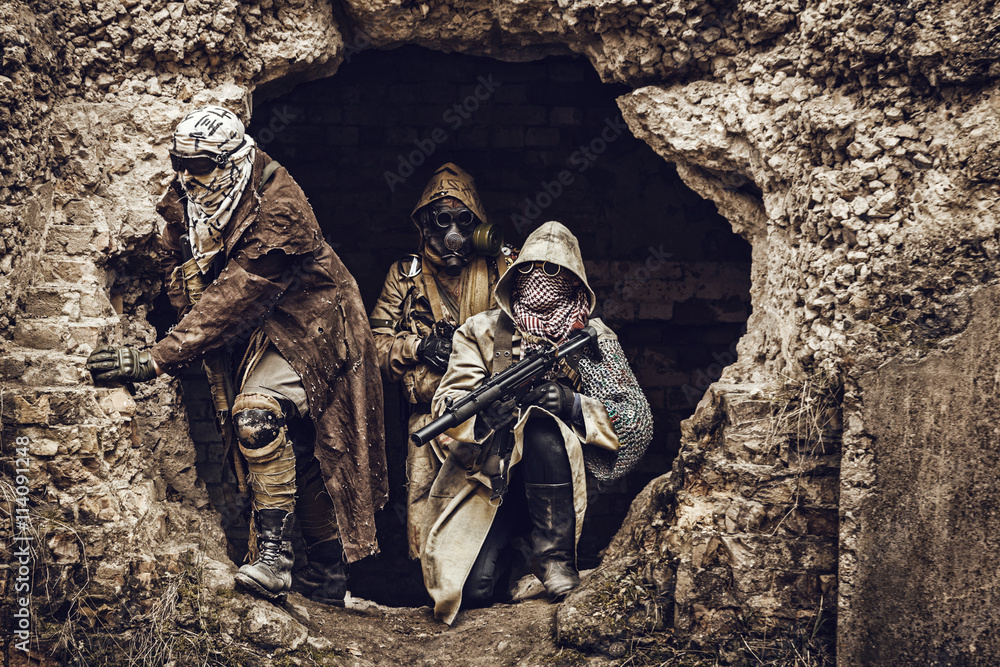 Nuclear post-apocalypse survivors Stock Photo | Adobe Stock