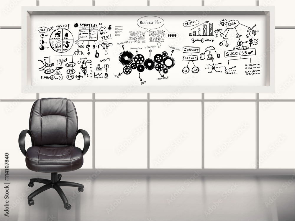 business plan with chart on office background Stock Photo | Adobe Stock
