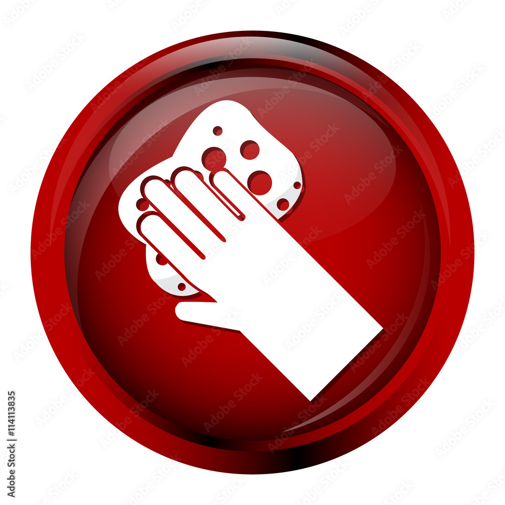 Hand with glove icon, Cleaner sign, icon Stock Vector | Adobe Stock