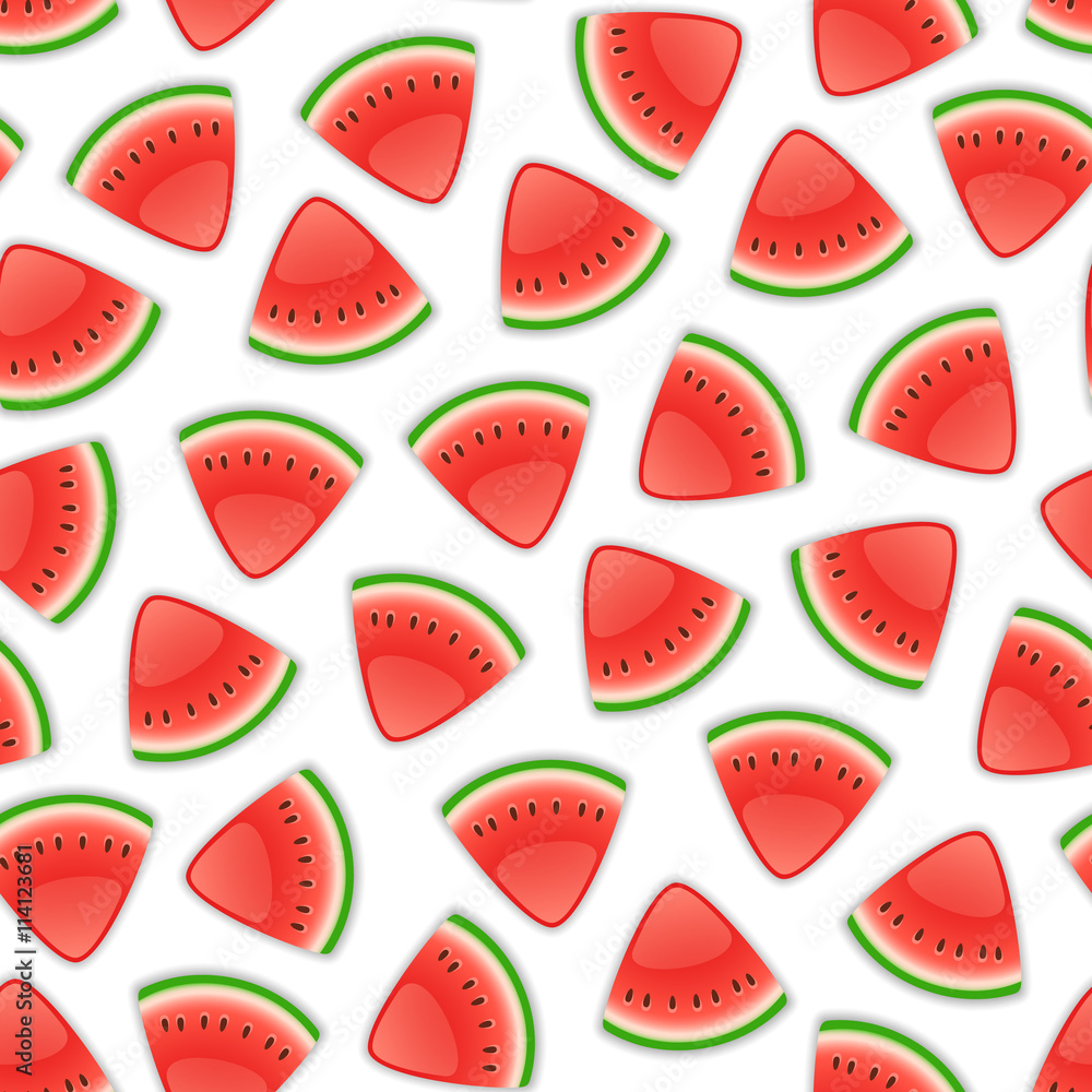 Seamless Background with Watermelon Stock Vector | Adobe Stock