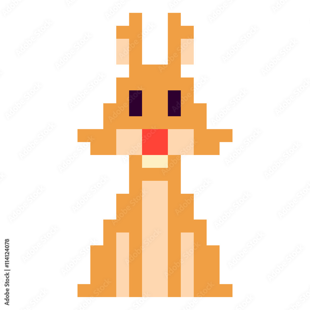 pixel art rabbit Stock Illustration | Adobe Stock