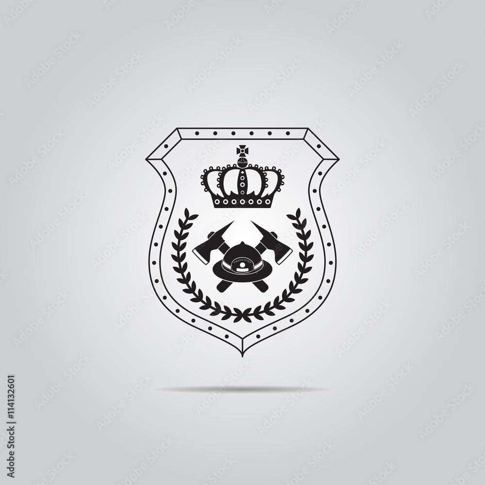 Firefighter Badge vector icon Stock Vector | Adobe Stock