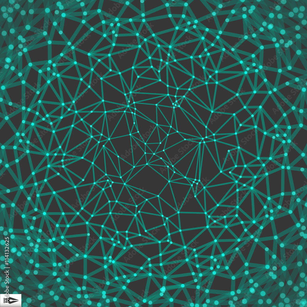 Network Abstract Background. 3d Technology Vector Illustration. Stock ...