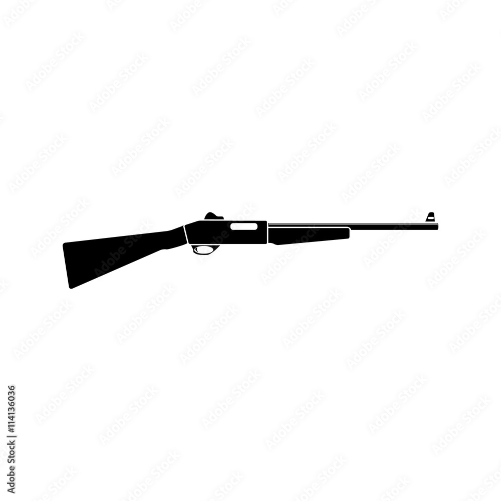 Vintage rifle vector isolated on white background. Black simple icon ...