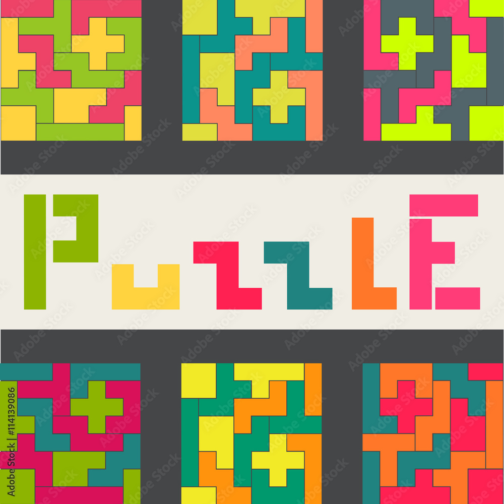 Colored puzzle game. Variants. Vector illustration. Stock Vector ...