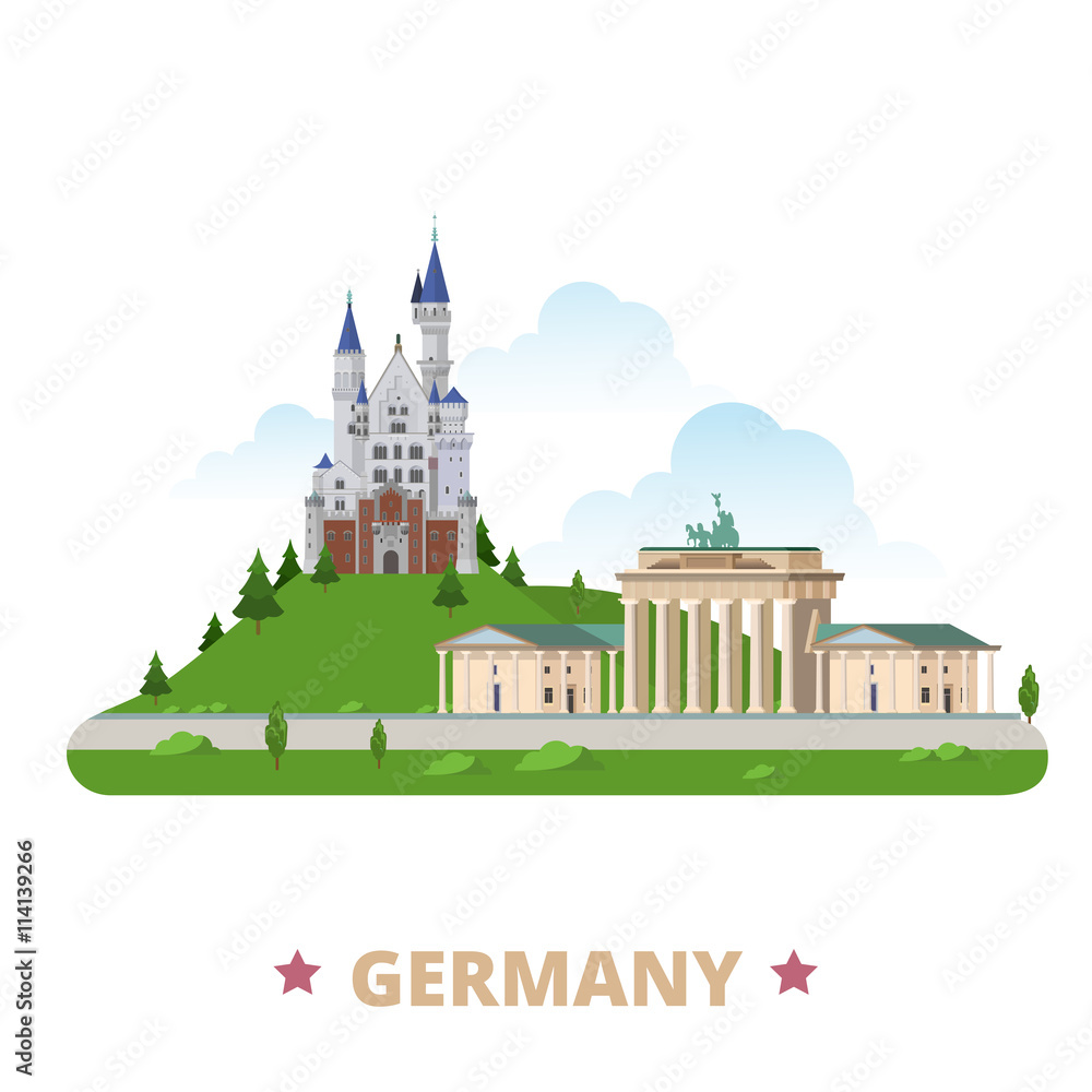 Germany country design template Flat cartoon style web vector Stock ...