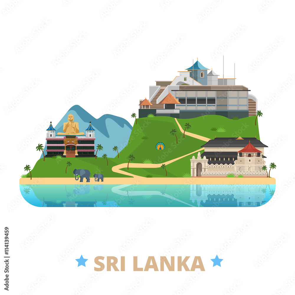 Sri Lanka country design template Flat cartoon style web vector Stock ...