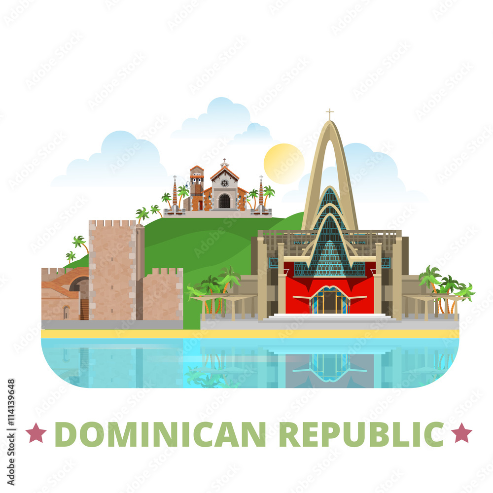 Dominican Republic design template Flat cartoon style web vector Stock ...