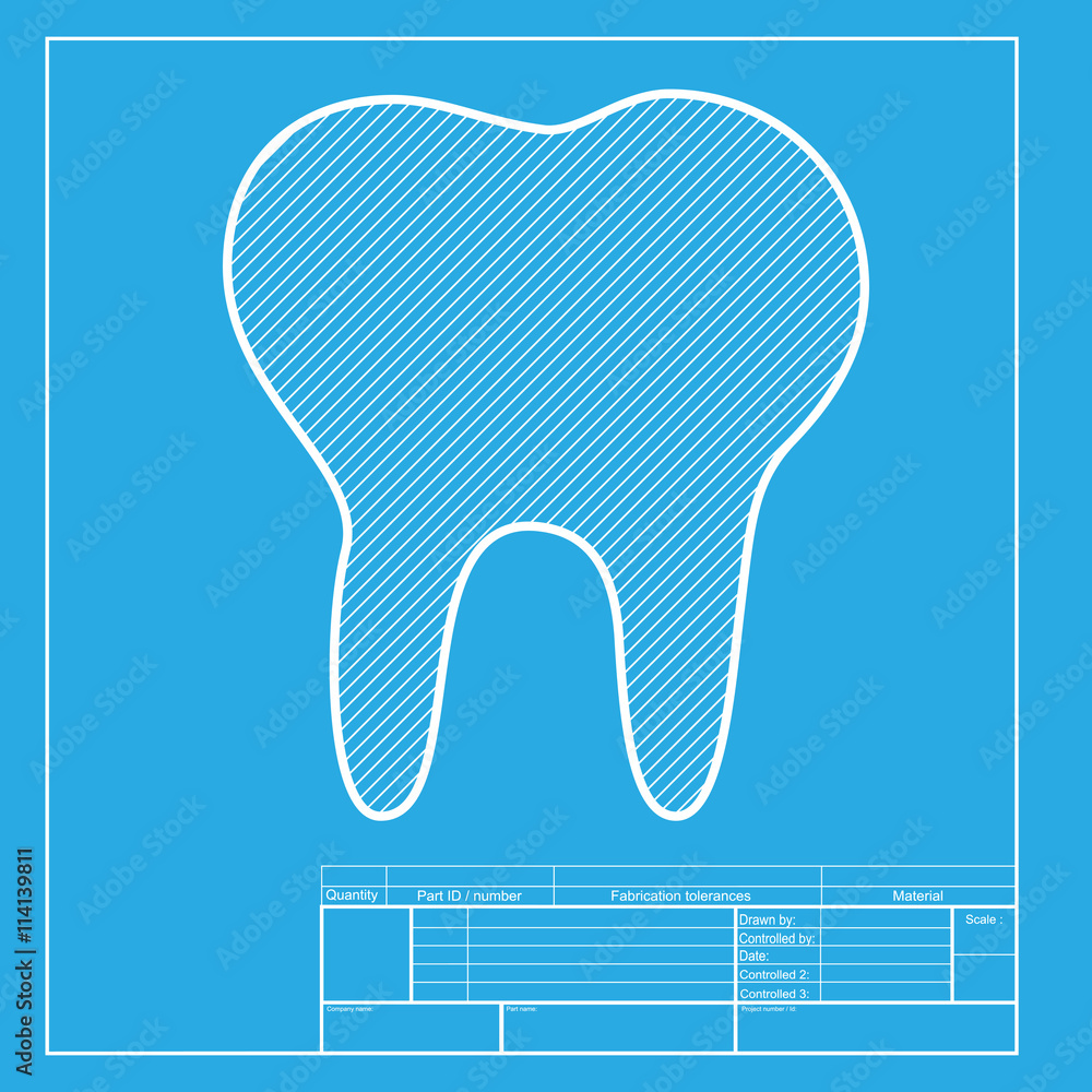 Vecteur Stock Tooth sign illustration. White section of icon on ...