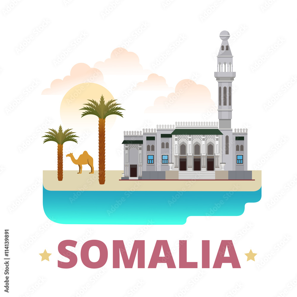 Somalia country design template Flat cartoon style web vector Stock ...