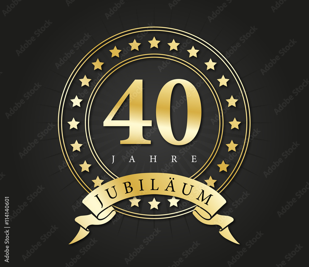 40 Jahre Jubiläum Gold Vector Stock Vector | Adobe Stock
