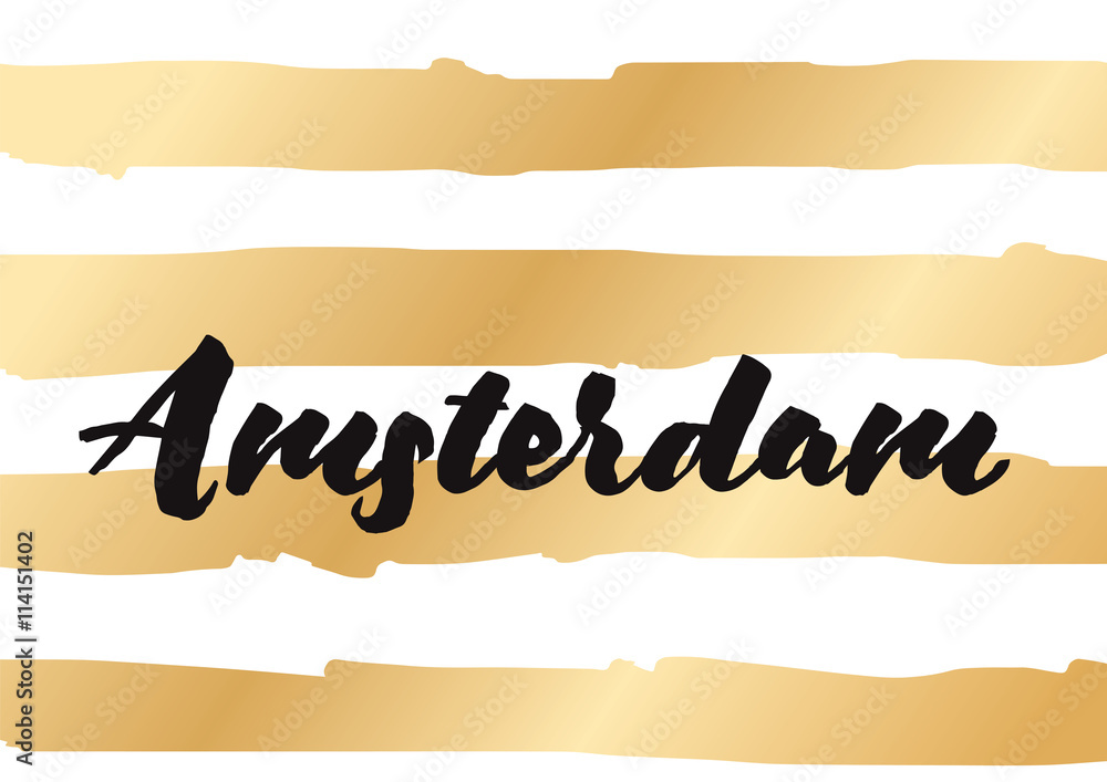 Amsterdam, Netherlands. Capital city typography lettering design. Stock ...