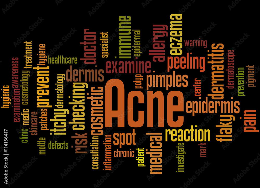 Acne, word cloud concept Stock Illustration | Adobe Stock