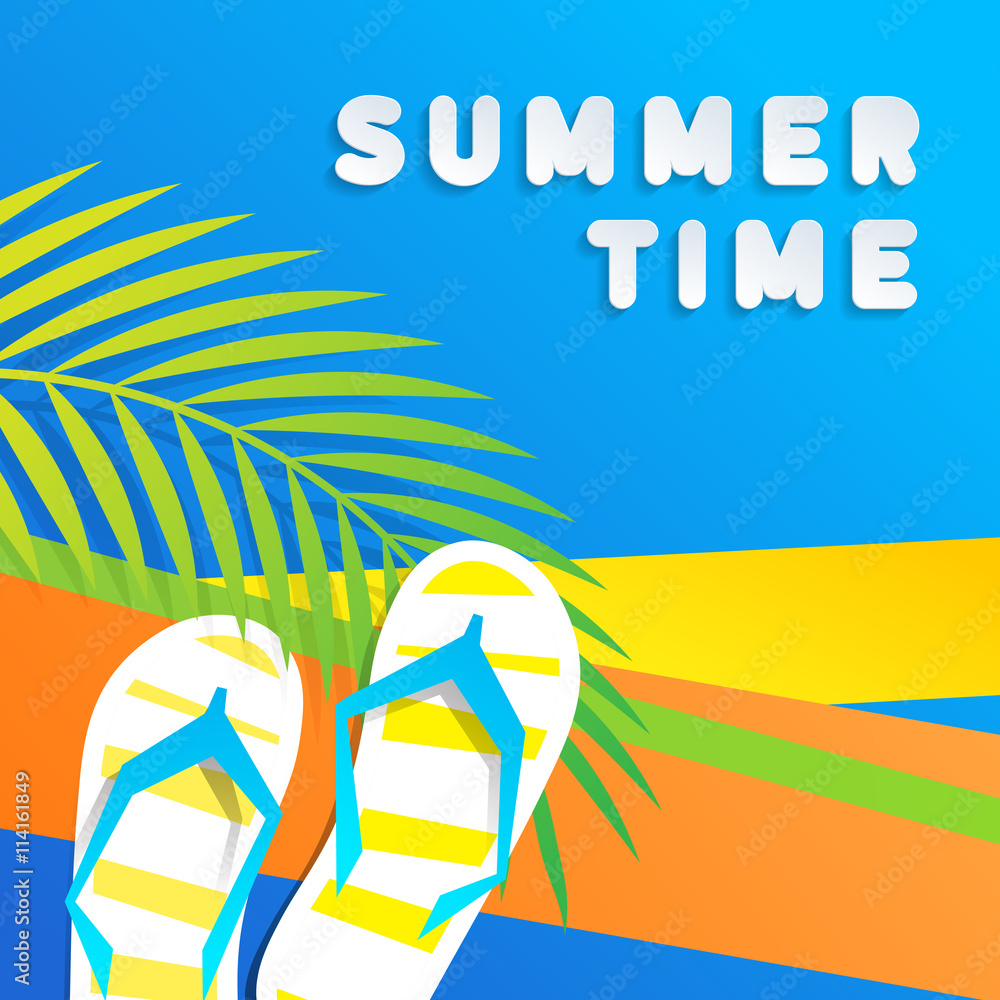 Flip flops in summer time, advertisement for vacation. Best to use as ...