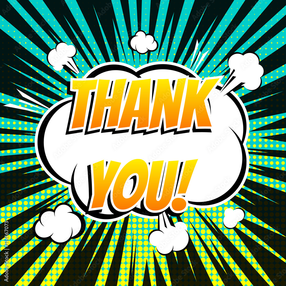Thank you comic book bubble text retro style Stock Vector | Adobe Stock
