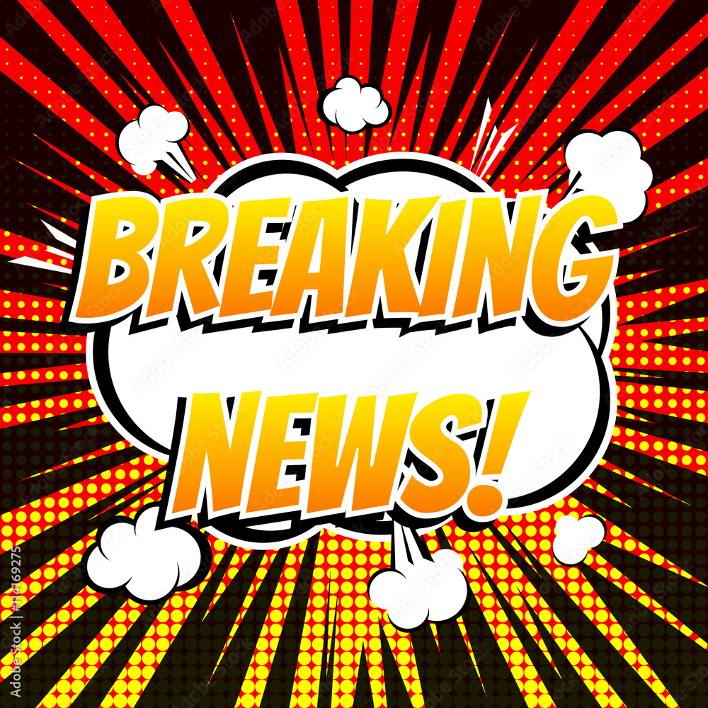 Breaking news comic book bubble text retro style Stock Vector | Adobe Stock