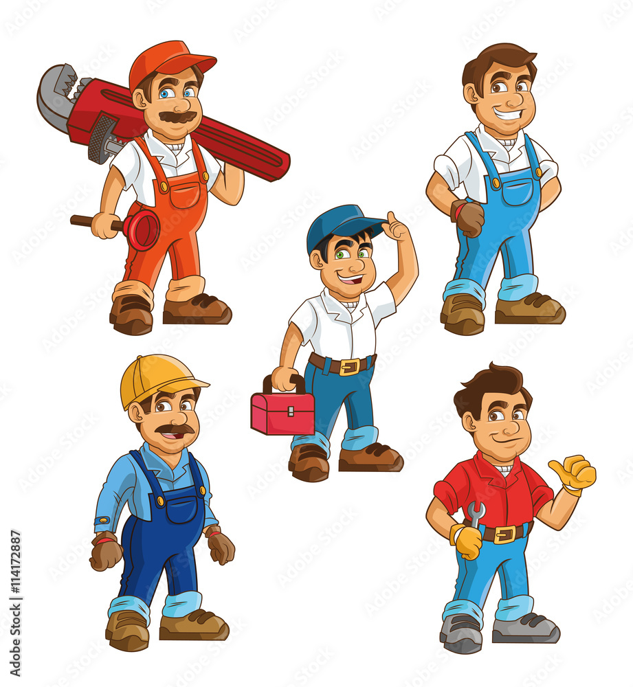 Plumbing service. Plumber cartoon design. vector graphic Stock ...