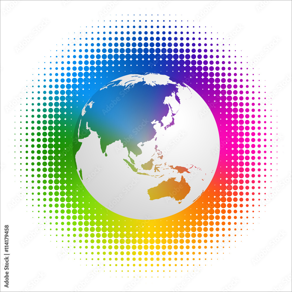 Rainbow Color World Map #Vector Graphic Stock Vector | Adobe Stock