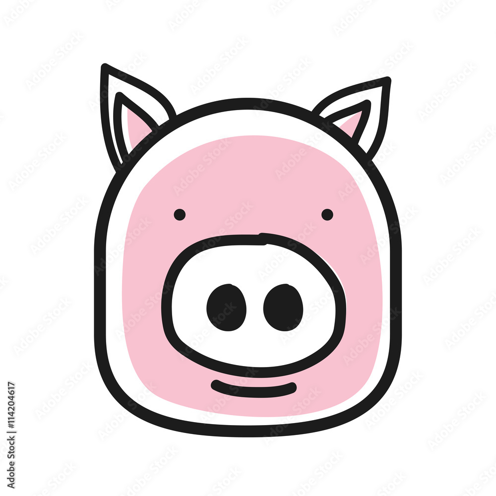 Pig Profile Cartoon