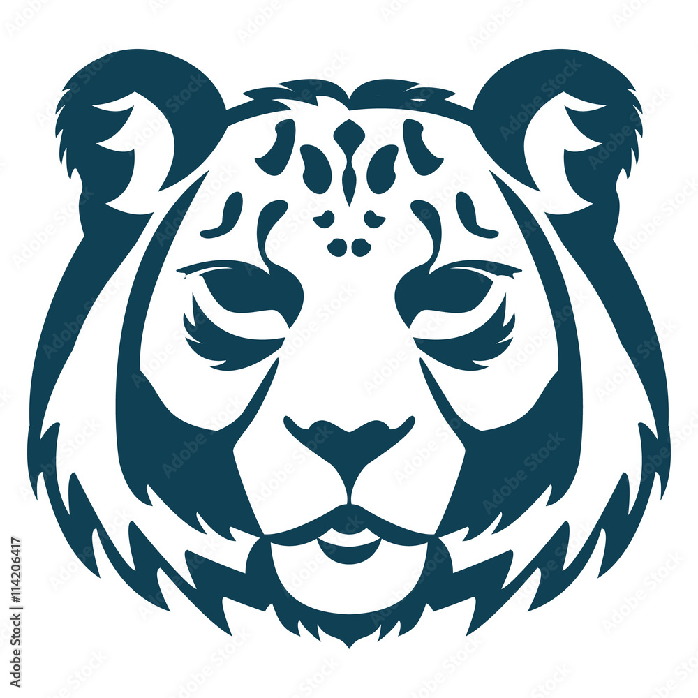 Snow leopard logo mascot. Snow leopard head isolated vector ...