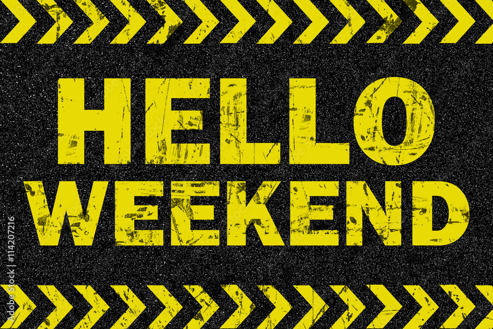 Hello weekend on road background Stock Illustration | Adobe Stock