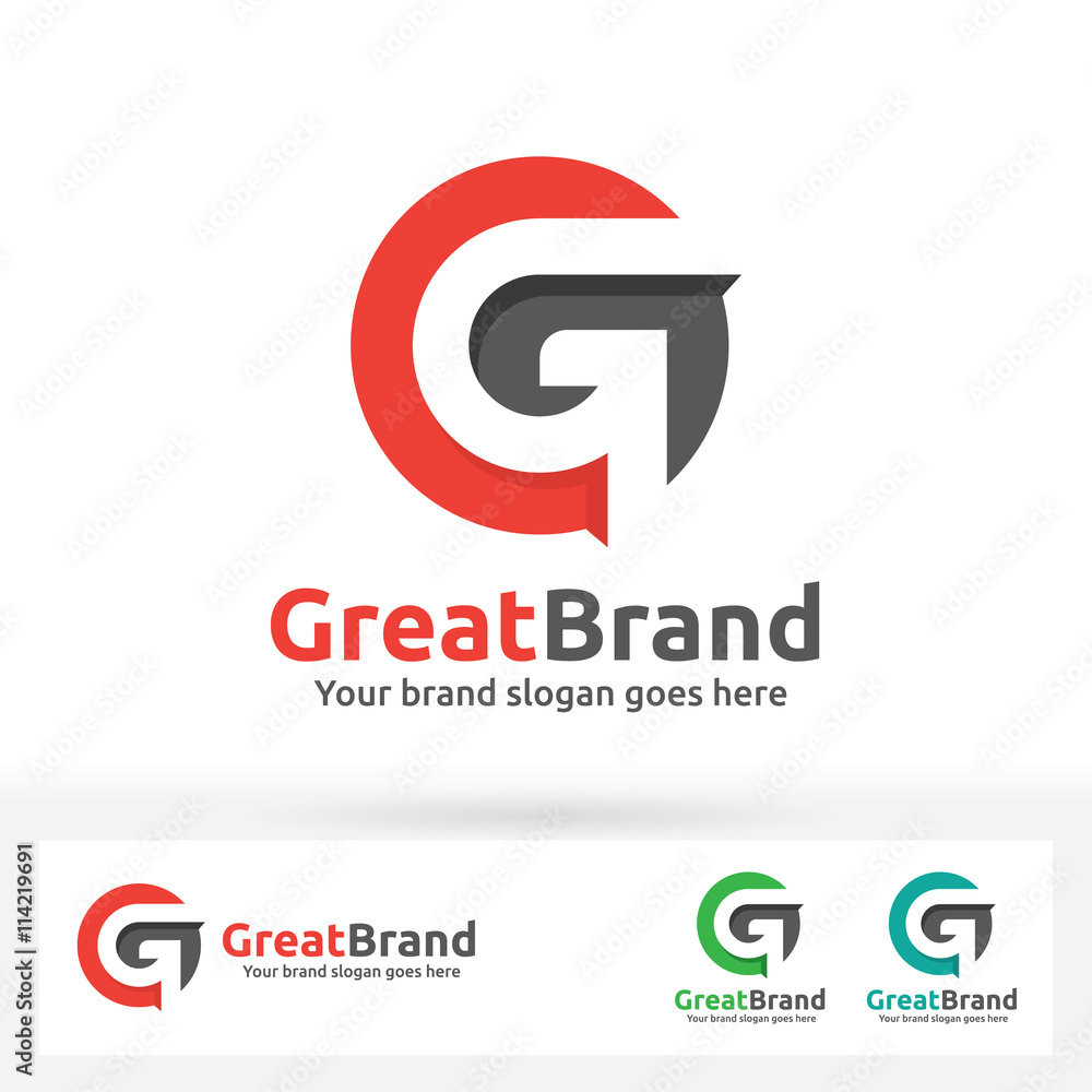 G Letter Brand Logo, g Letter in a Circle with Flat Shadow Stock Vector ...