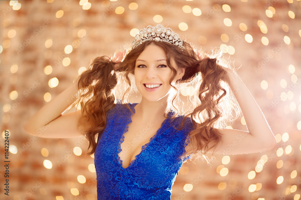 Emotions. Facial expressions surprised young happy beautiful wom Stock ...