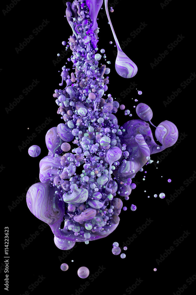 Liquid color drop in dynamic flow creating interesting and unique ...