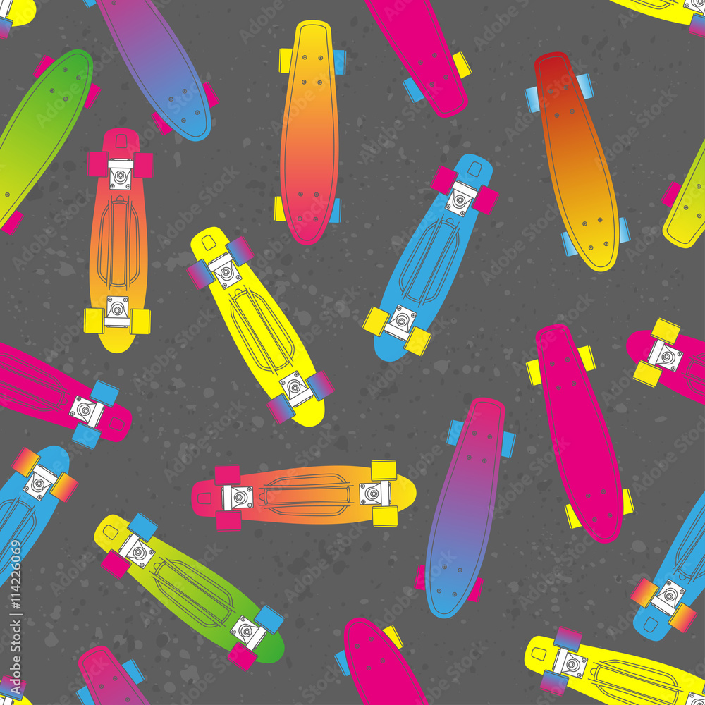 bright contour cartoon penny board, for boy and girl, on Blob doted ...