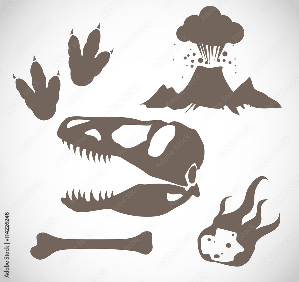 Dinosaur icon set vector Stock Vector | Adobe Stock
