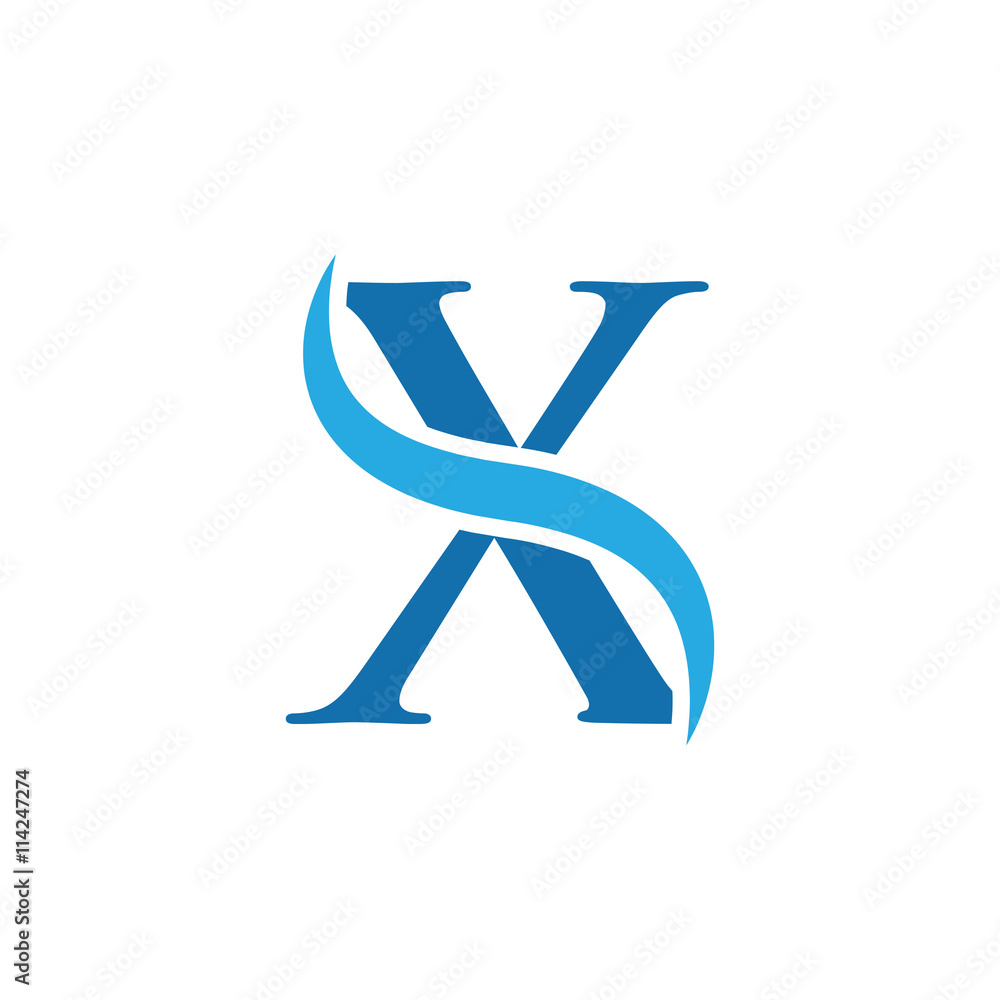 initial swoosh logo simple x Stock Vector | Adobe Stock