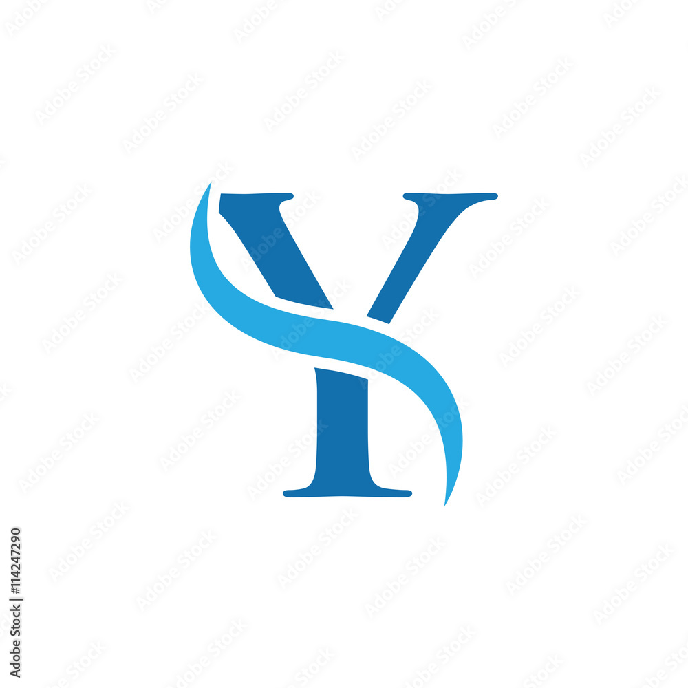 initial swoosh logo simple y Stock Vector | Adobe Stock