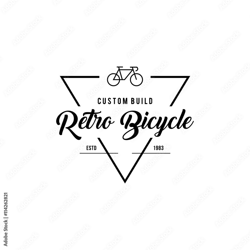 Typographic Bicycle Label Design and Logo Stock Vector | Adobe Stock